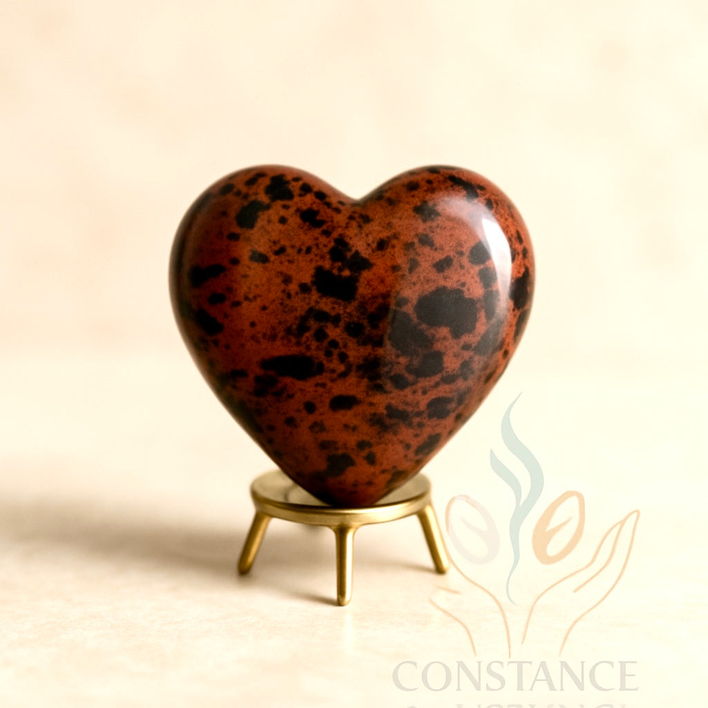 Cœur en Obsidienne Acajou – CONSTANCE MINERALE